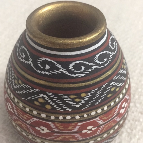 Vintage | Accents | Round Pottery Clay Tiny Round Flower Vase | Poshmark